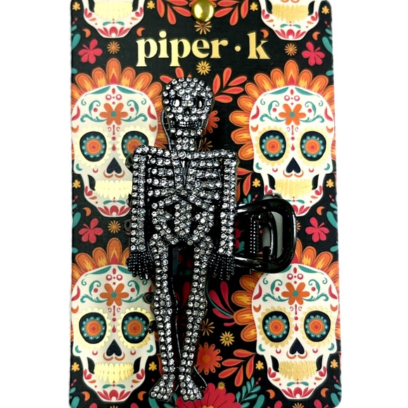 Piper K | Accessories | Nwt Piper K Halloween Rhinestones Skeleton Hair ...
